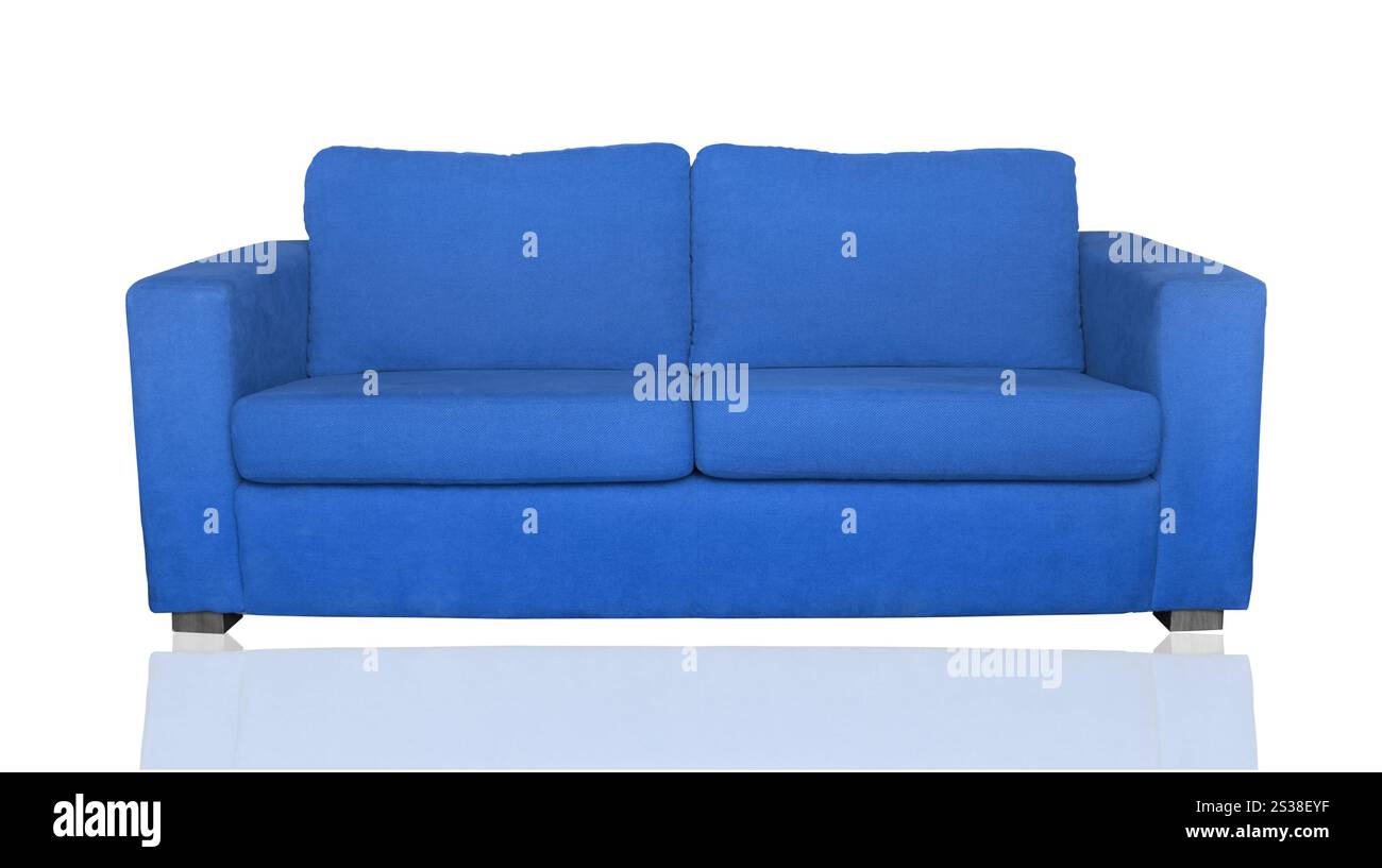blue sofa isolated on white background. blue sofa Stock Photo - Alamy