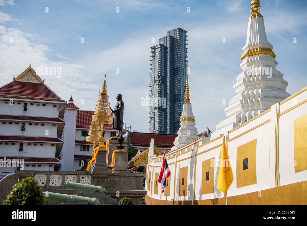 the Statue of King Rama III at Wat Yan Nawa in Sathon in the city of ...
