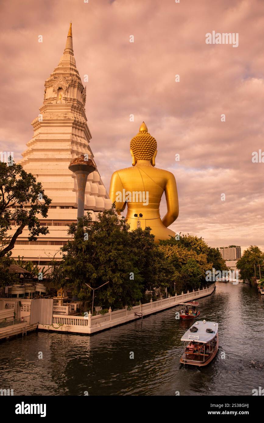 a view of the Big Buddha at Wat Paknam in Thonburi in the city of ...