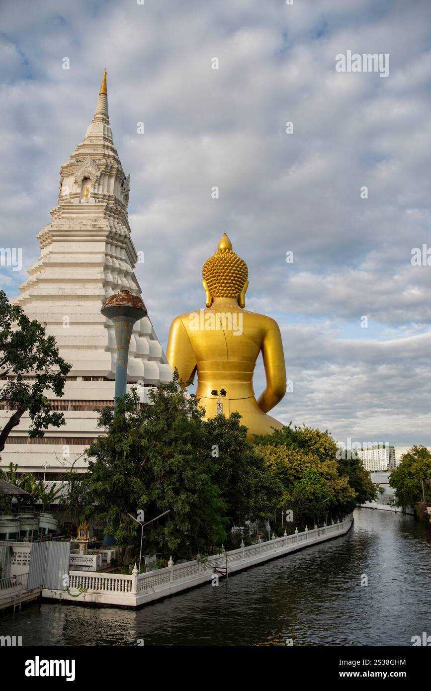 a view of the Big Buddha at Wat Paknam in Thonburi in the city of ...