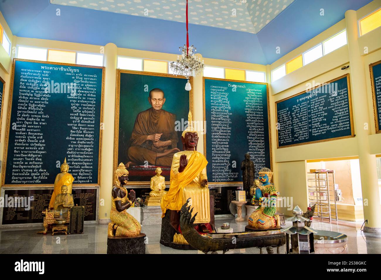 inside the Wat Intharawihan in Thewet in the city of Bangkok in ...
