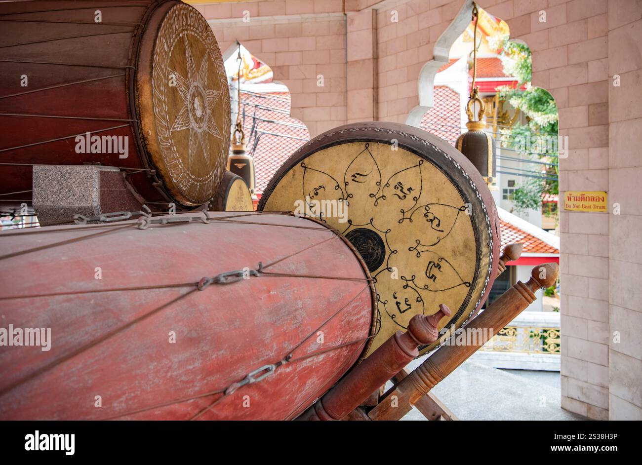 traditional Drum at the Wat Chana Songkhram in Banglamphu in the city ...