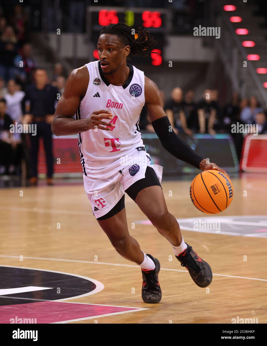 Bonn, Deutschland. 08th Jan, 2025. Phlandrous Fleming Jr. (Bonn), BCL play-ins, Telekom Baskets ...