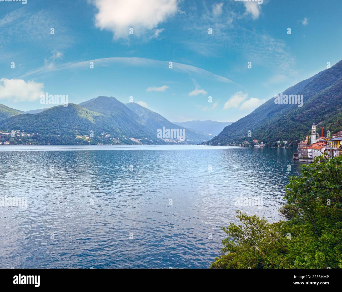 Alpine Lake Como summer evening view (Italy Stock Photo - Alamy