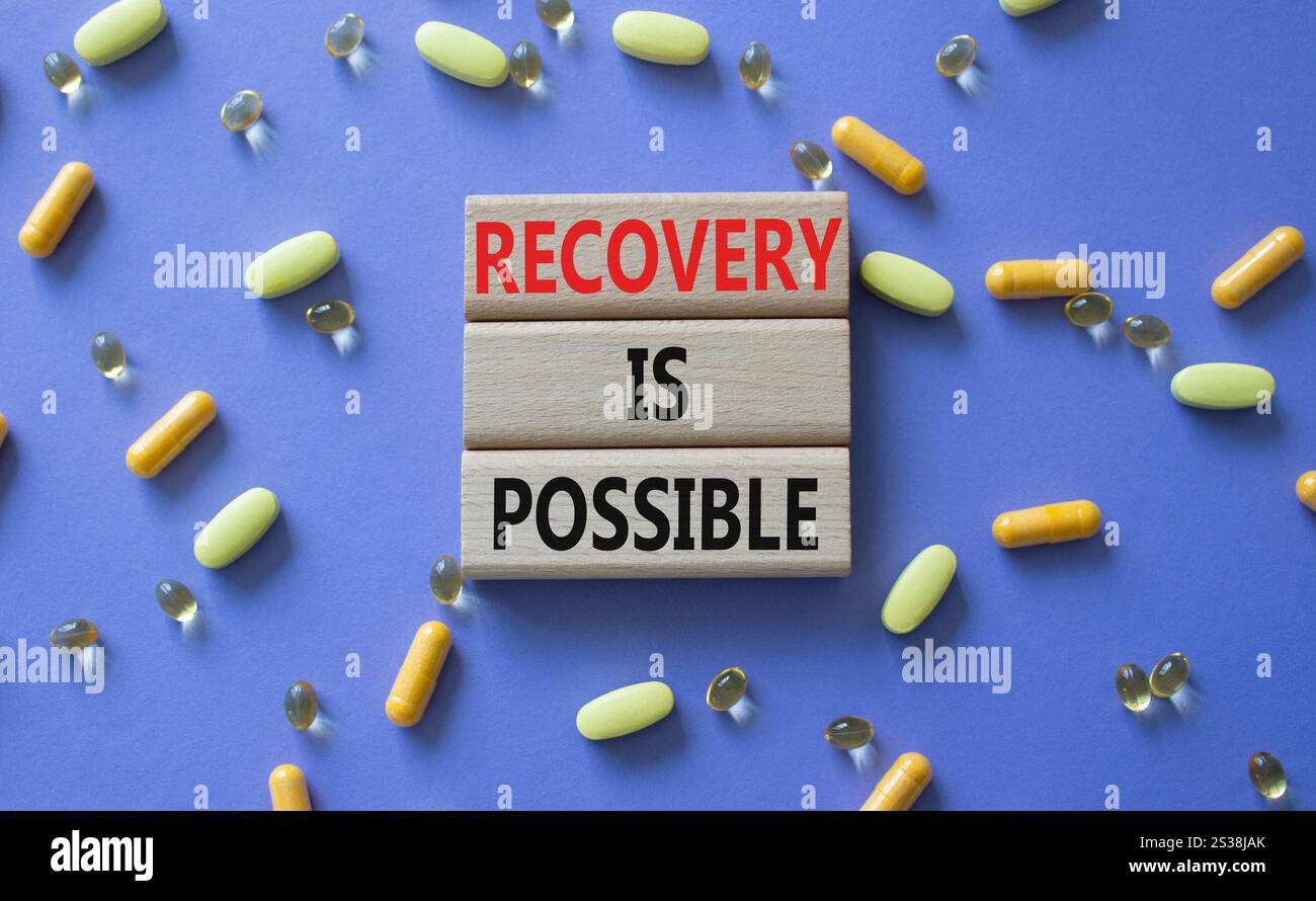 Recovery is possible symbol. Concept words Recovery is possible on ...
