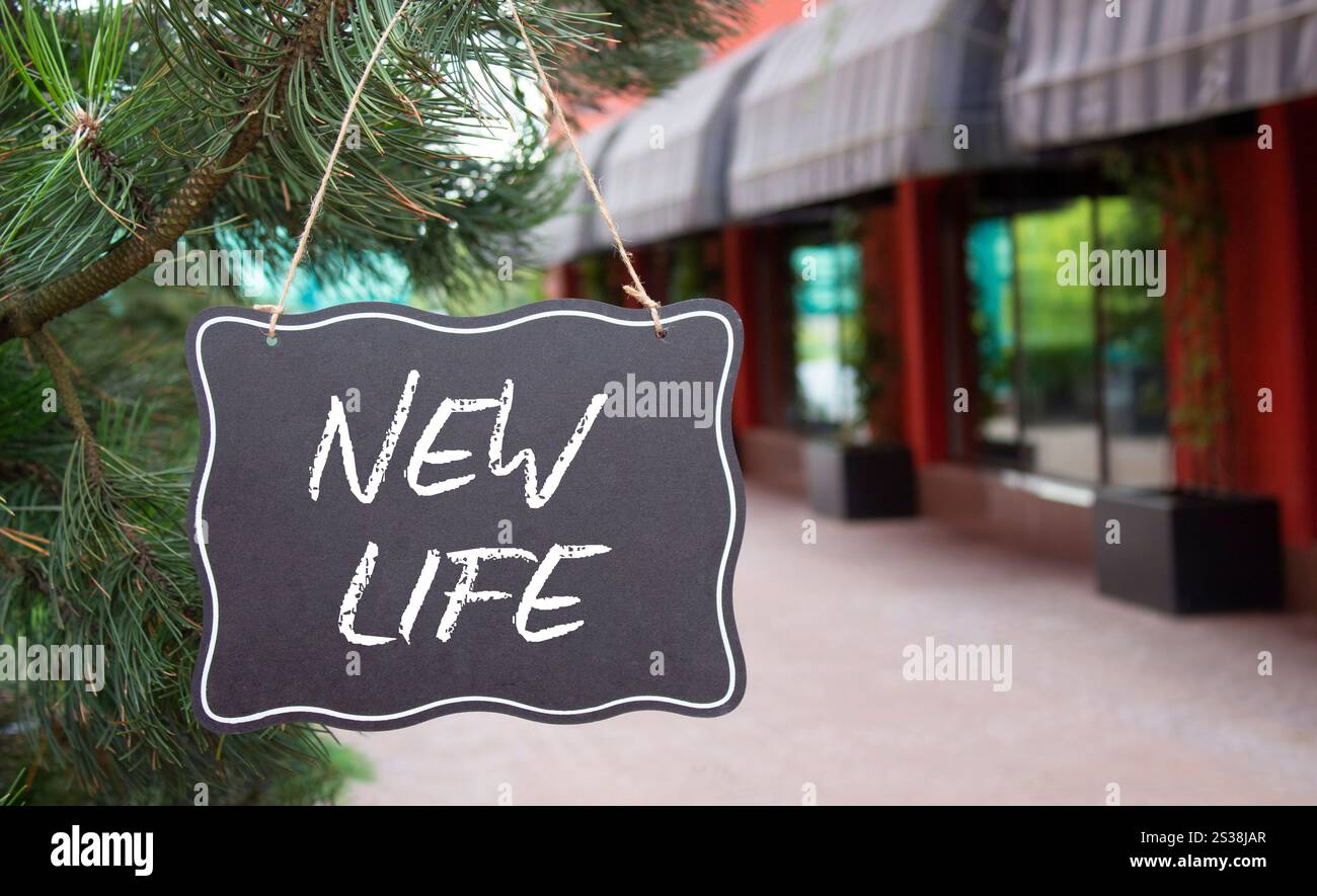 New life symbol. Concept words New life on black chalk background ...