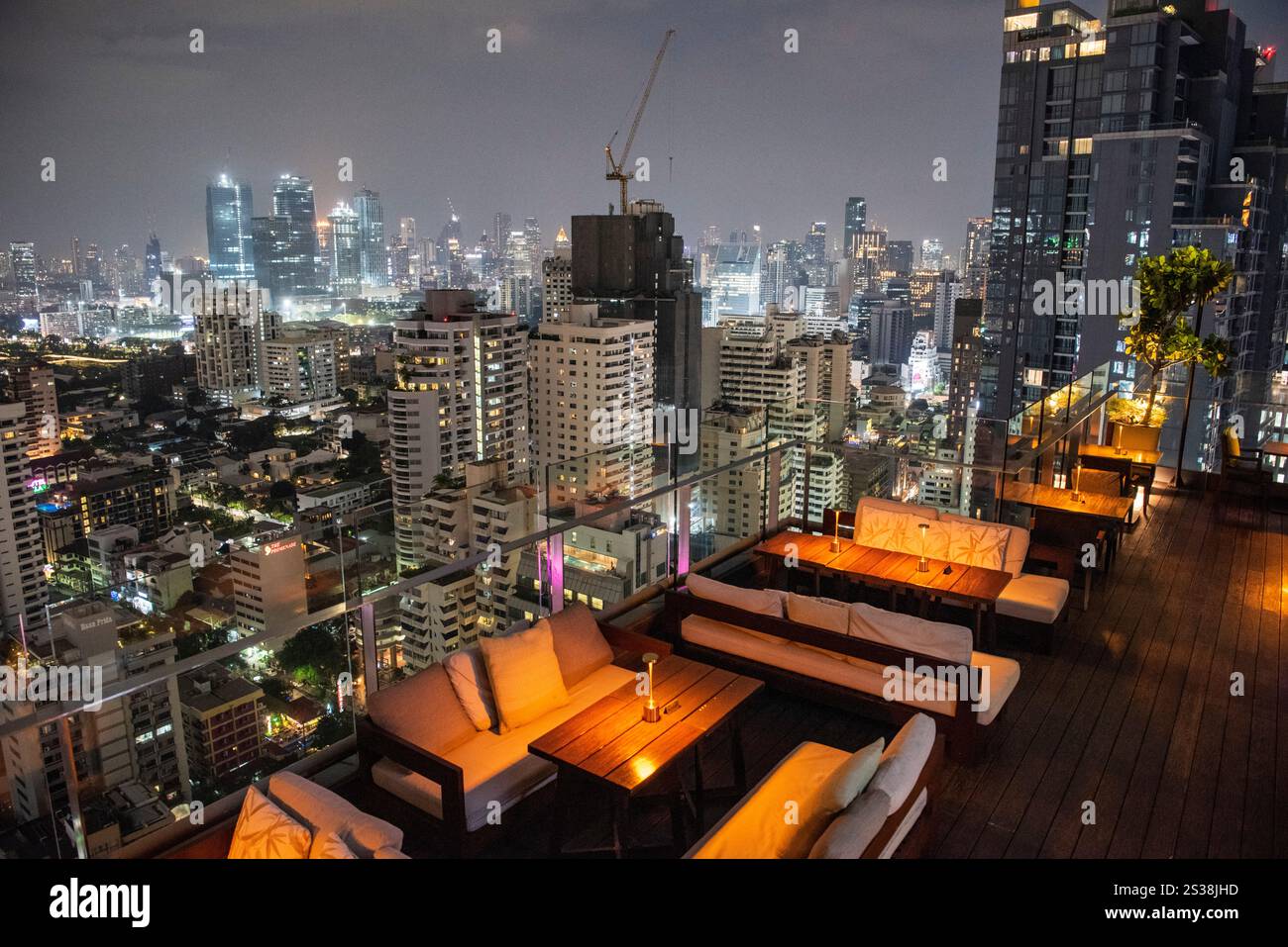 a view and skyline from the Hyatt Regency Bangkok Sukhumvit in the city ...
