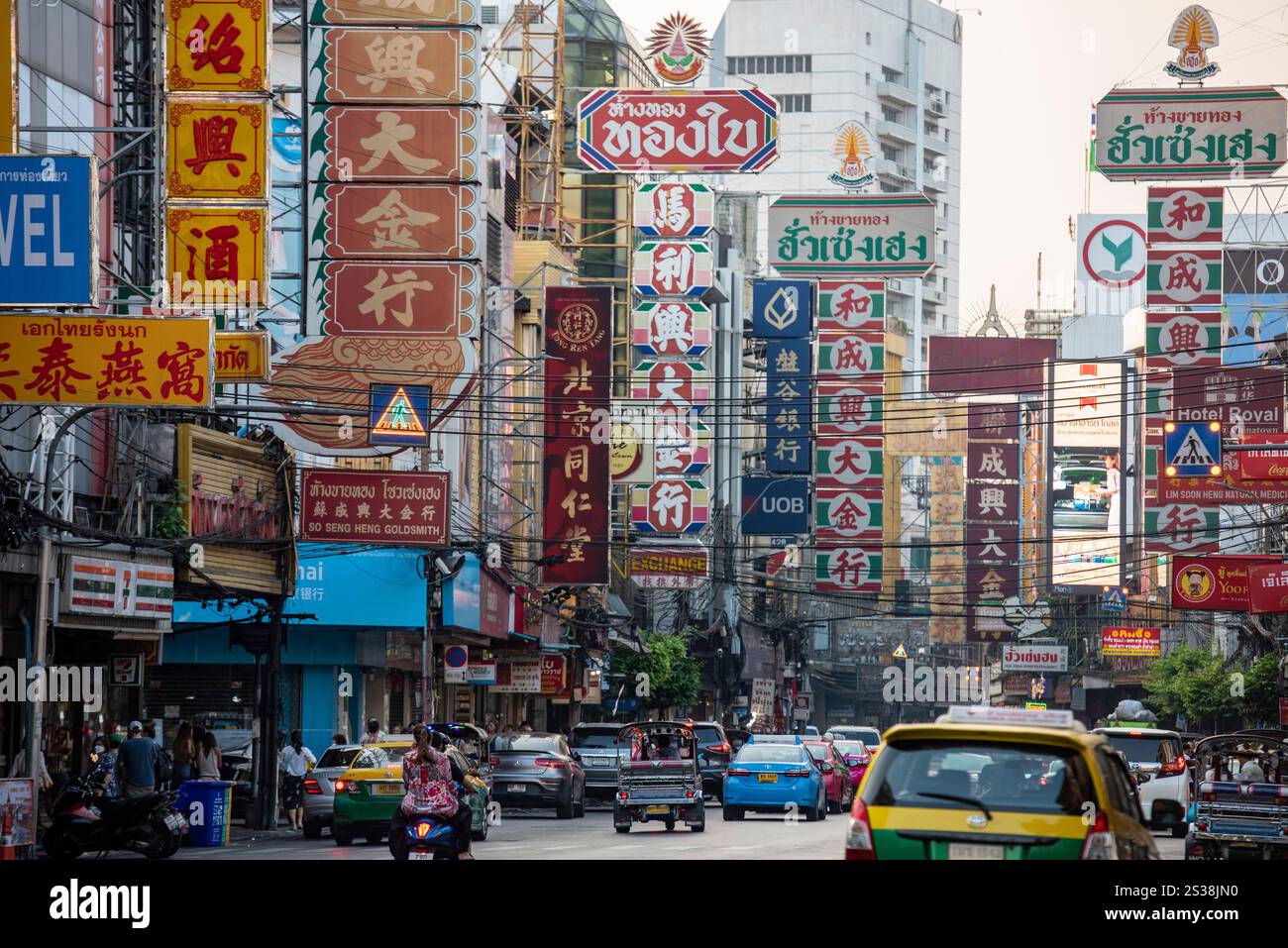 the Yaowarat Road in China Town in the city of Bangkok in Thailand. Thailand, Bangkok, November ...