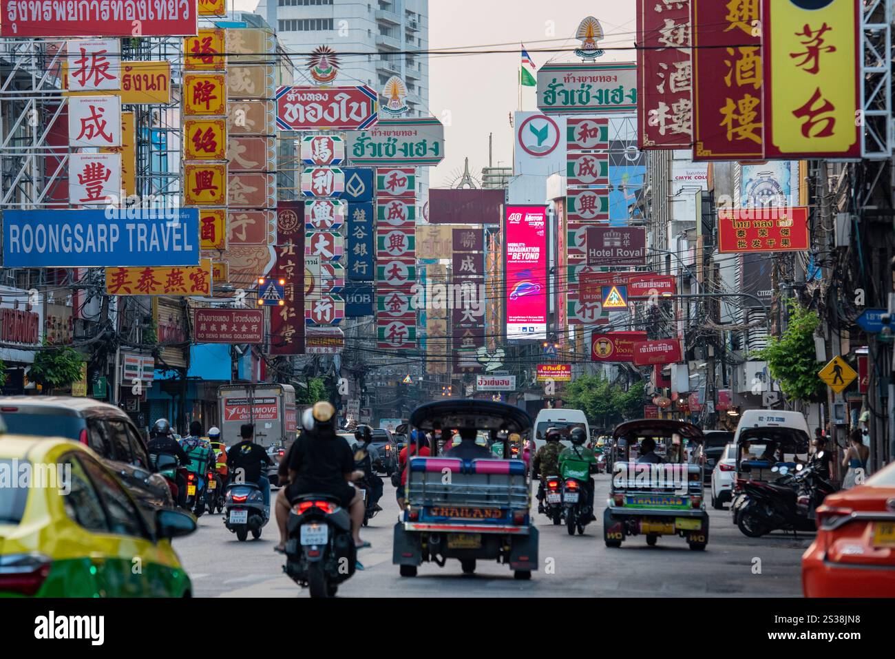 the Yaowarat Road in China Town in the city of Bangkok in Thailand. Thailand, Bangkok, November ...