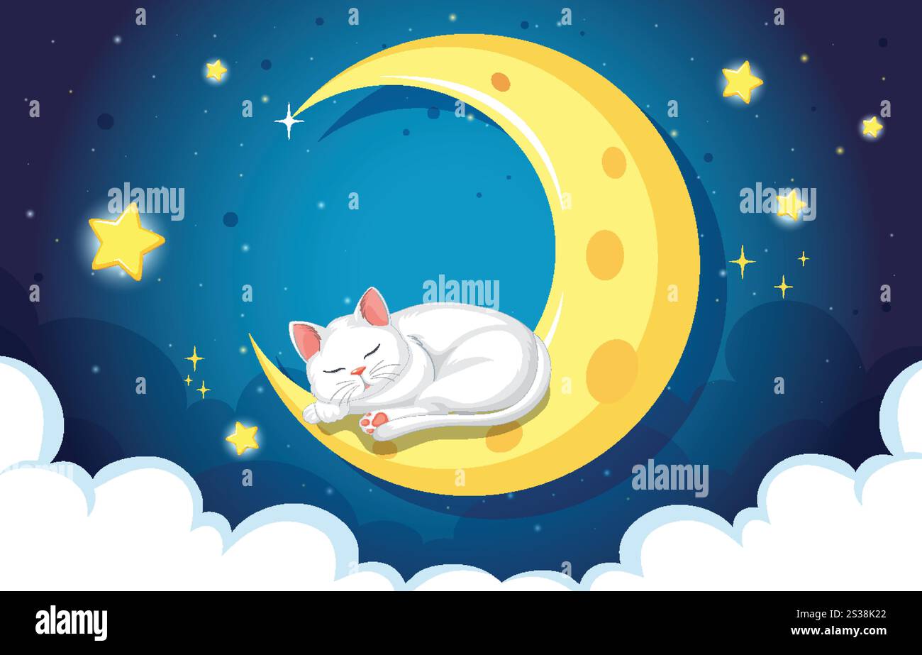 Peaceful cat sleep Stock Vector Images - Alamy