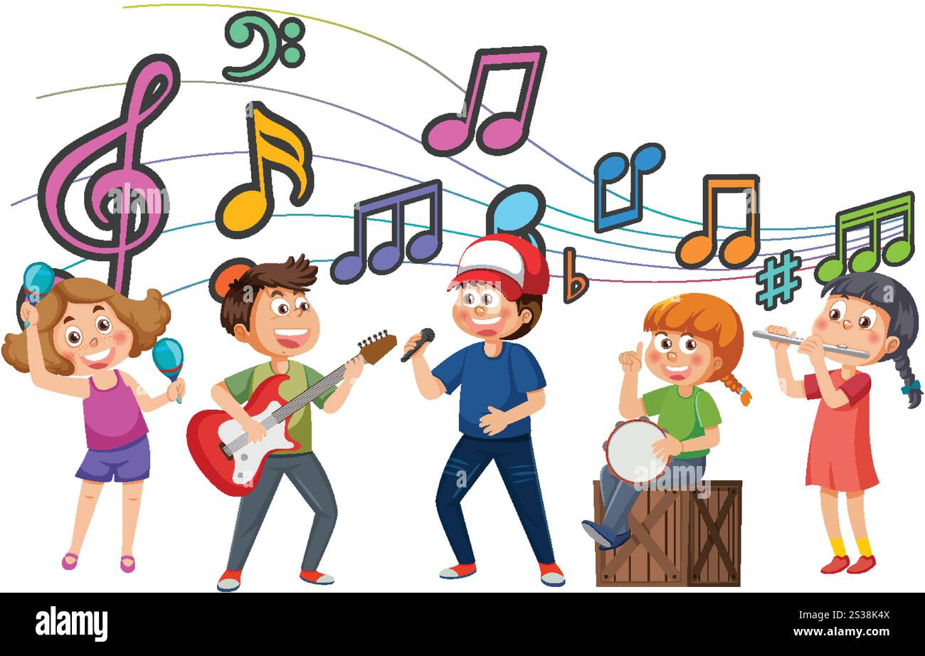 Childrens performance group Stock Vector Images - Alamy