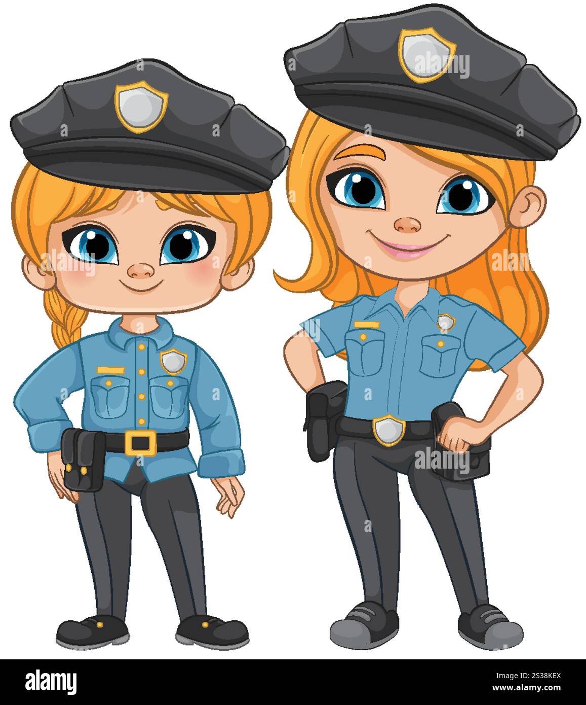 Two girls dressed as police officers Stock Vector Image & Art - Alamy