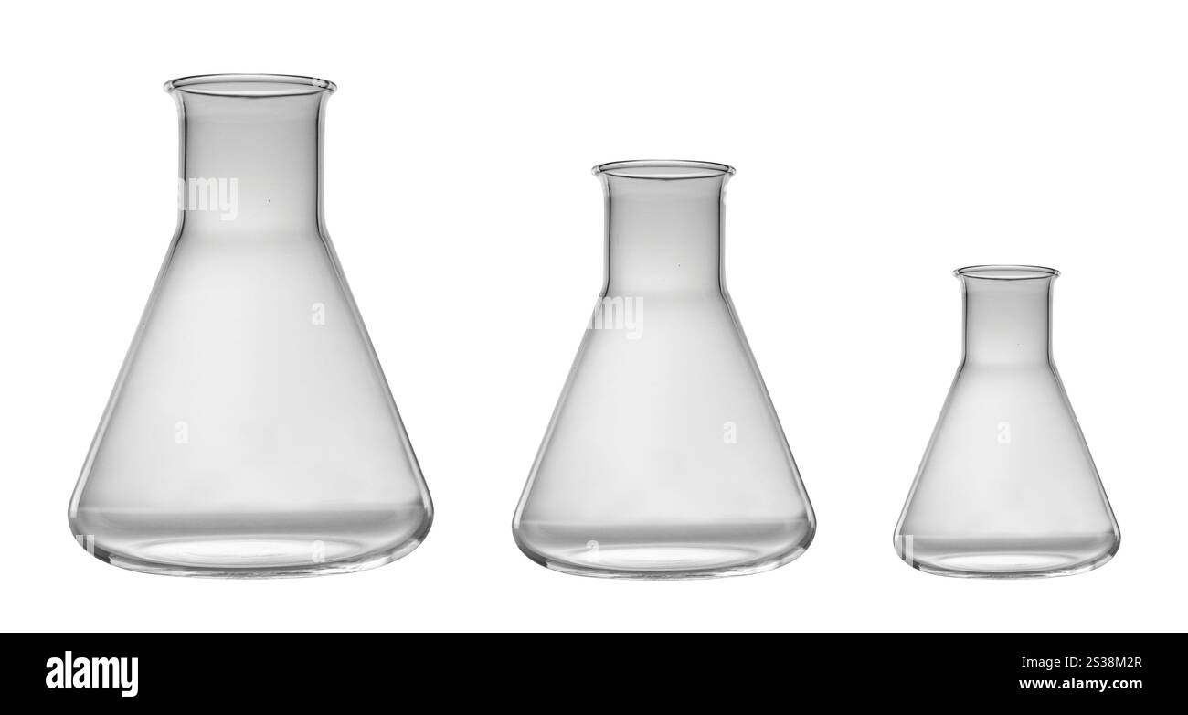 Empty triangle retort isolated on white background. Empty triangle ...