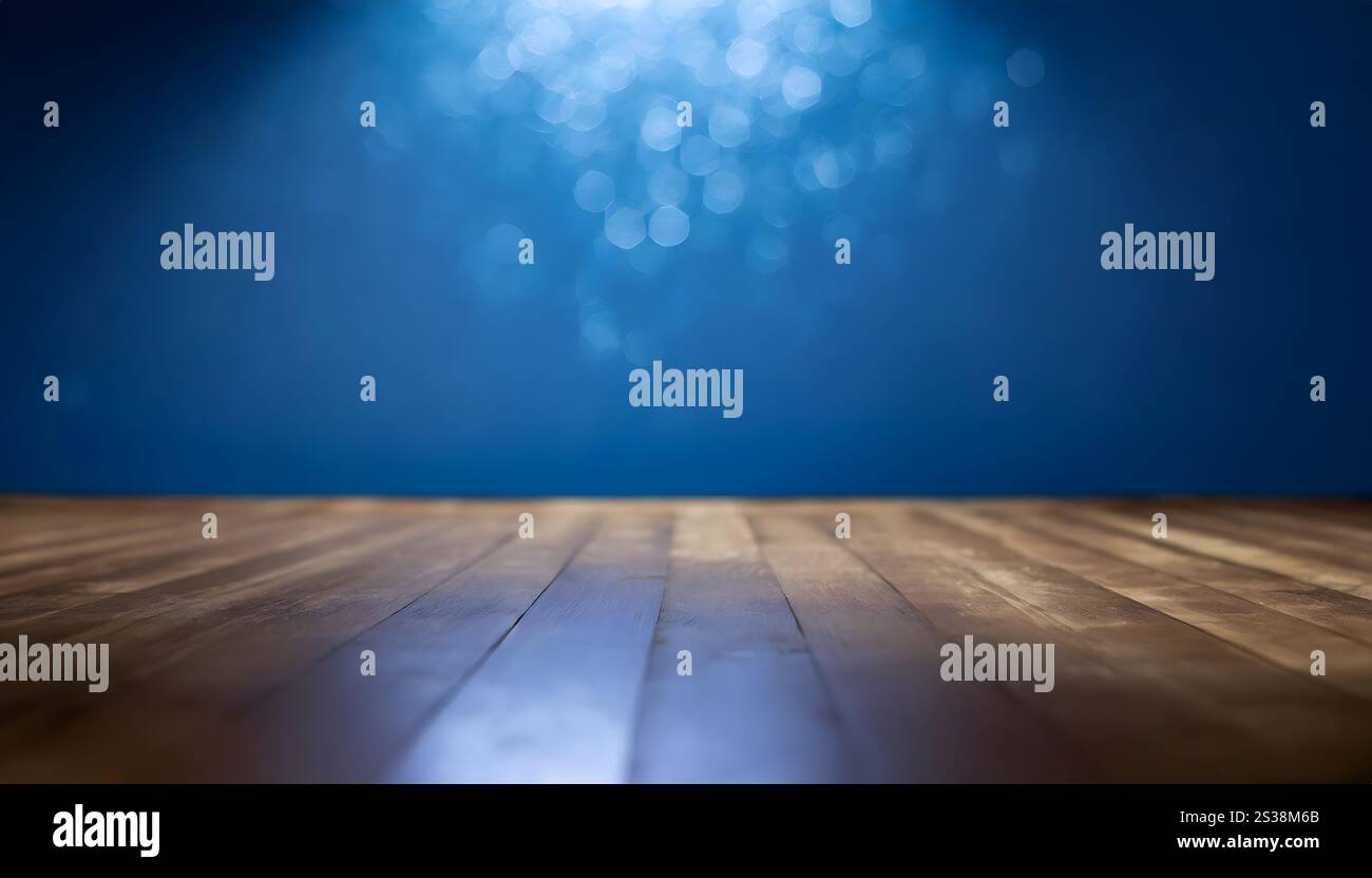 A room is bathed in a warm glow from a single spotlight, casting ...