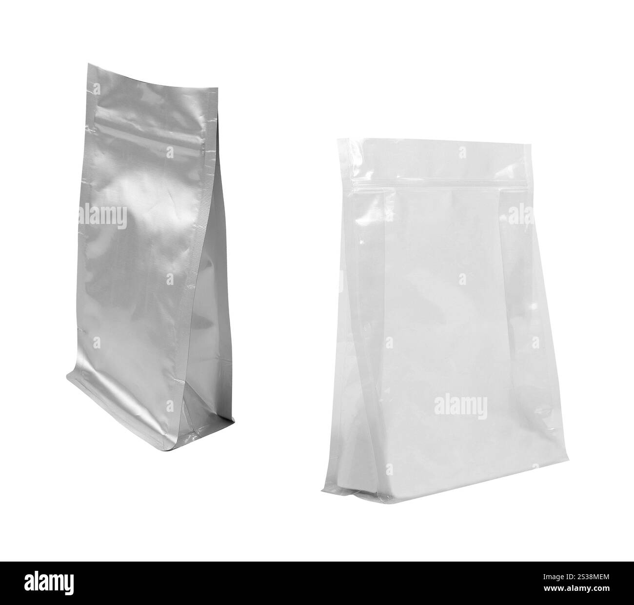 White Mock Up Blank Food Bags isolated on white background. White Mock ...
