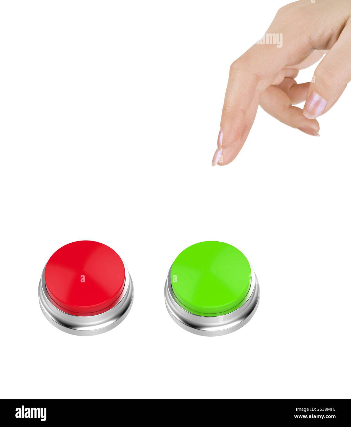 Pressing GO button isolated on white background Stock Photo - Alamy
