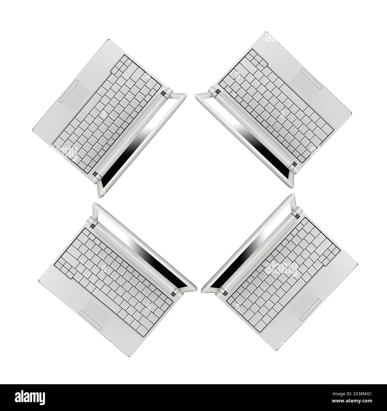 Laptops on white background Stock Photo - Alamy