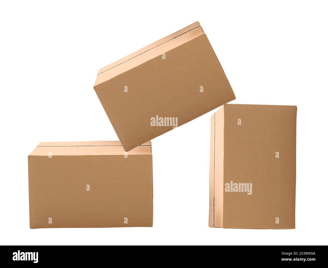 brown carton boxes on white background. brown carton boxes Stock Photo ...