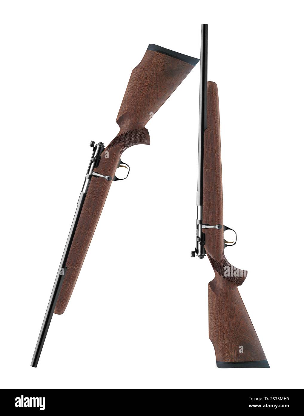 Hunting rifles isolated on white Stock Photo - Alamy