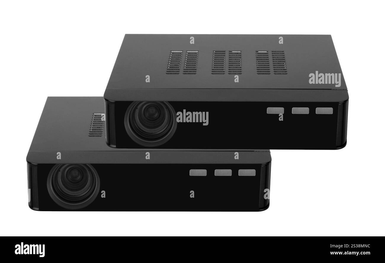 multimedia projectors on white background. multimedia projectors Stock ...