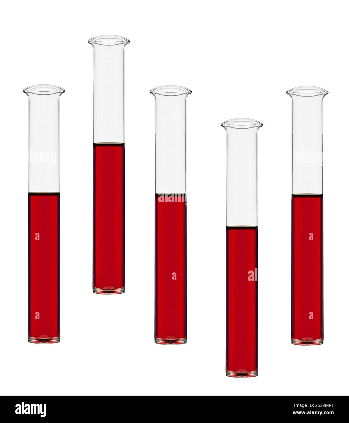 test-tubes with red liquid isolated on white background. test-tubes ...