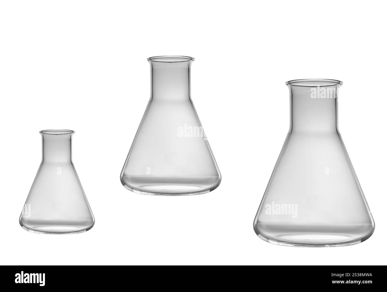 Empty triangle retorts isolated on white background. Empty triangle ...