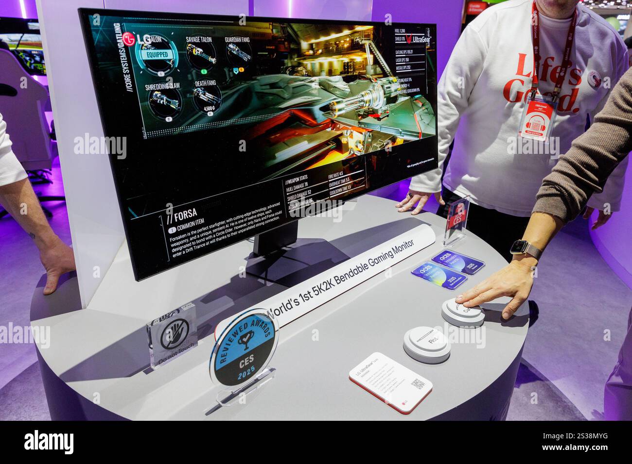 Las Vegas, USA. 08th Jan, 2025. The LG UltraGear Bendable OLED Gaming ...