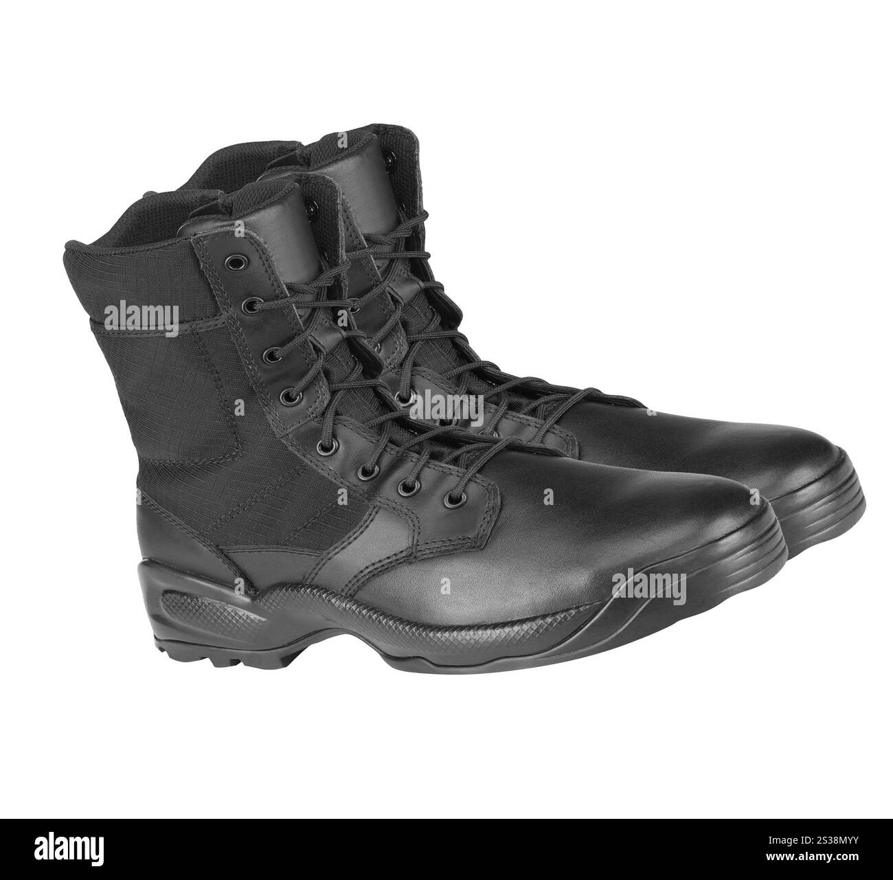 Leather Army Boots isolated on white background. Leather Army Boots ...