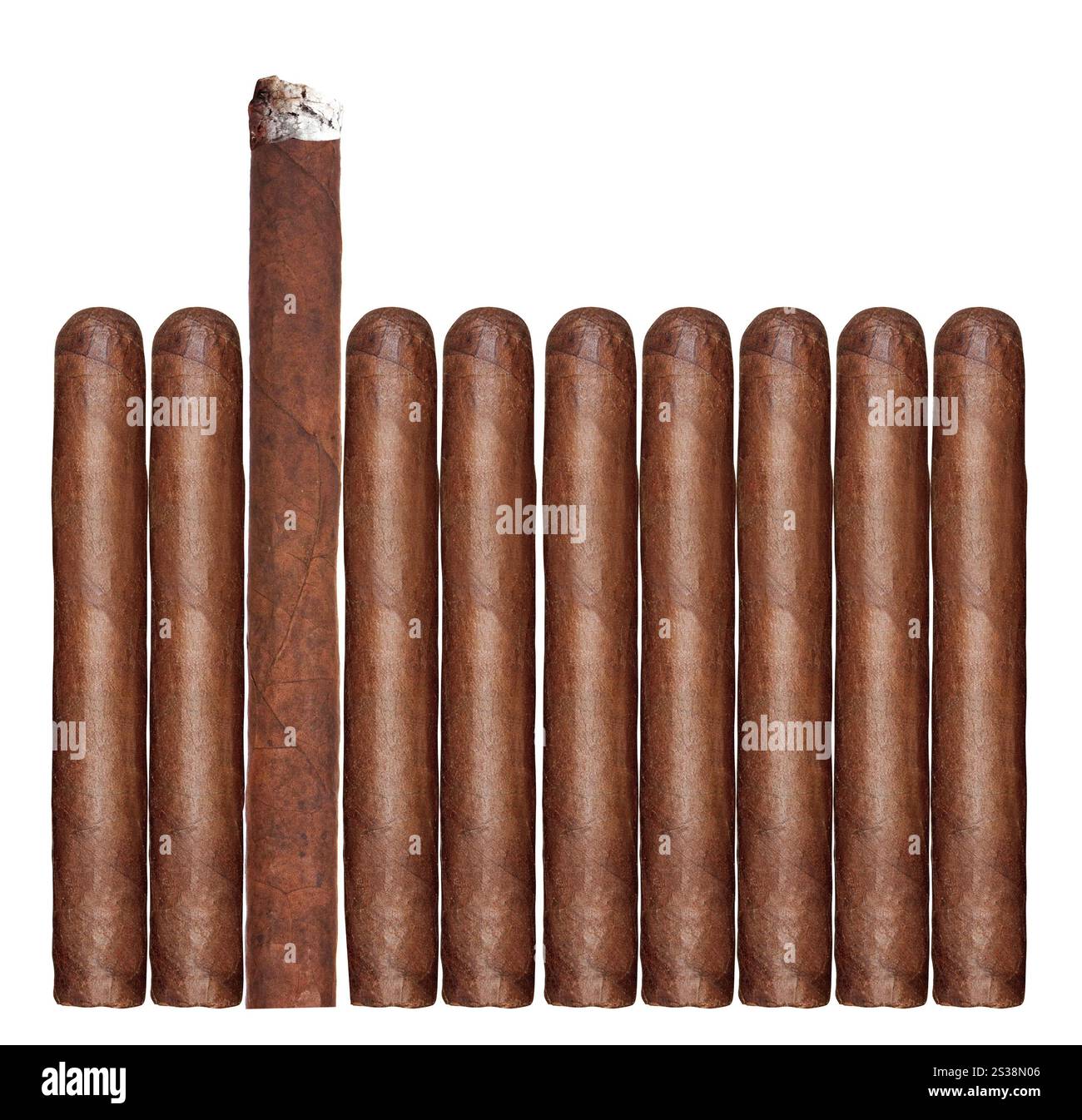long cigar set isolated on white background Stock Photo - Alamy