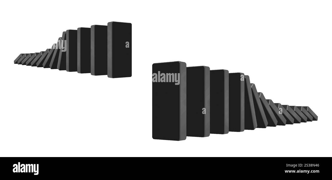 Hand toppling dominoes isolated on white background. Hand toppling ...