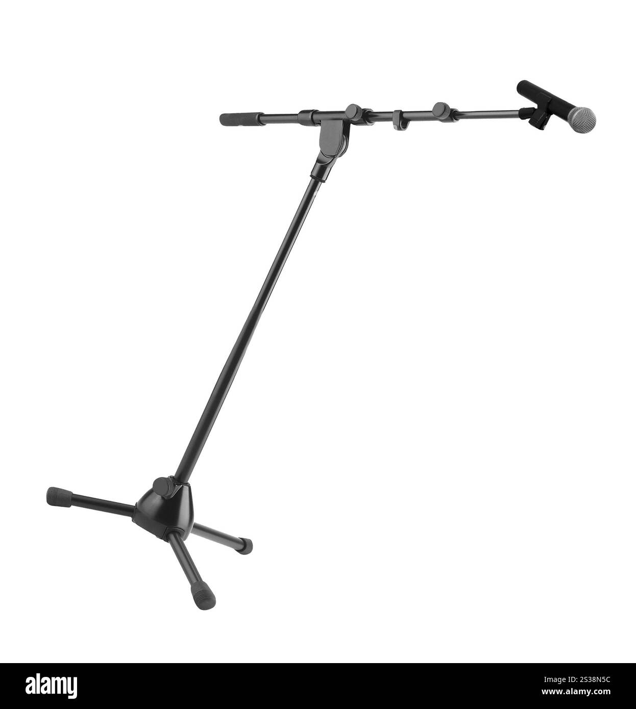 Microphone and stand isolated on white background. Microphone and stand ...