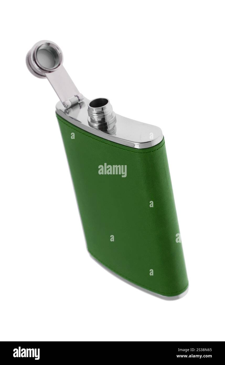 old flask for alcohol isolated on white background. old flask for ...
