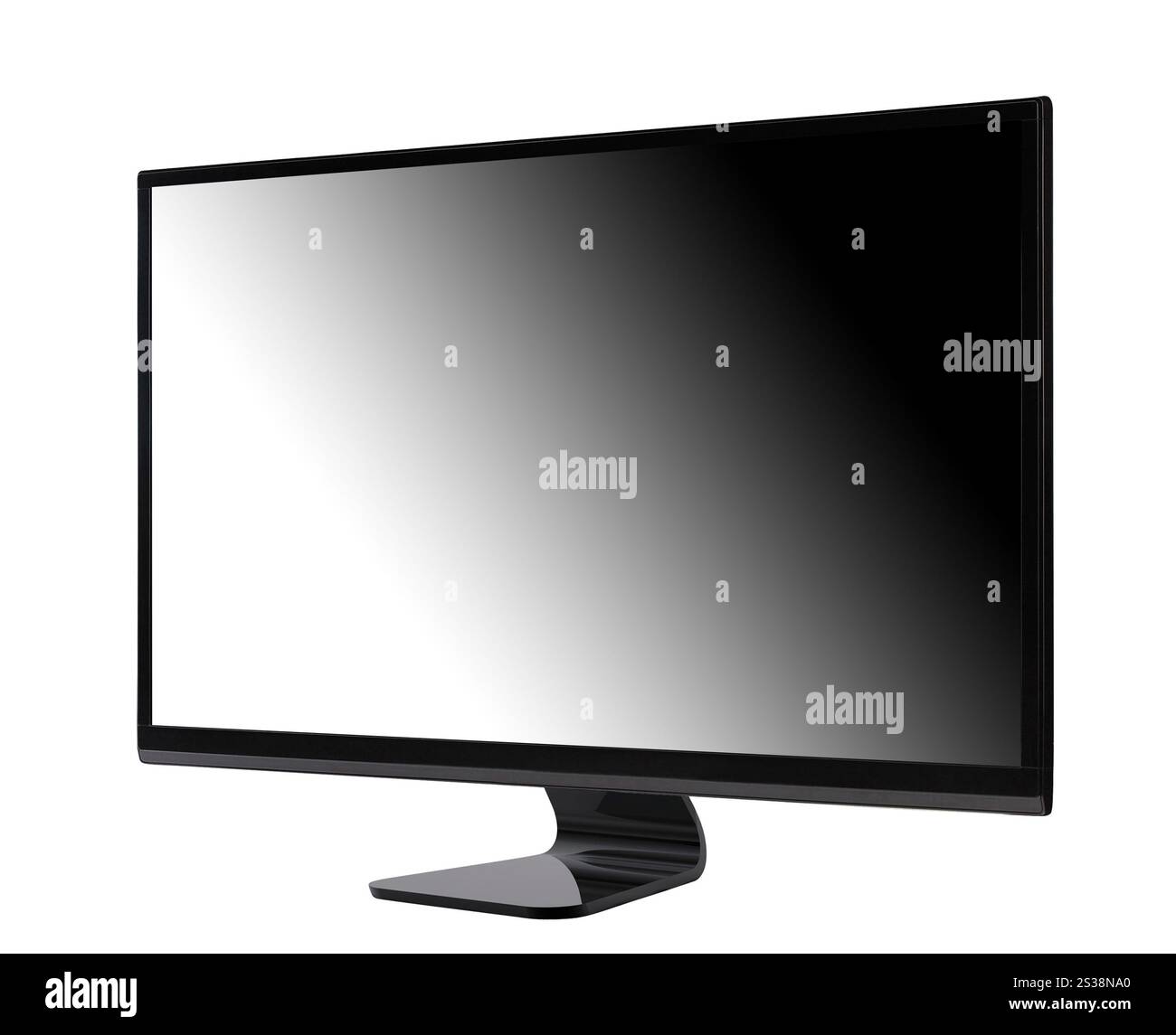 Computer monitor, Wide screen isolated on white background. Computer ...