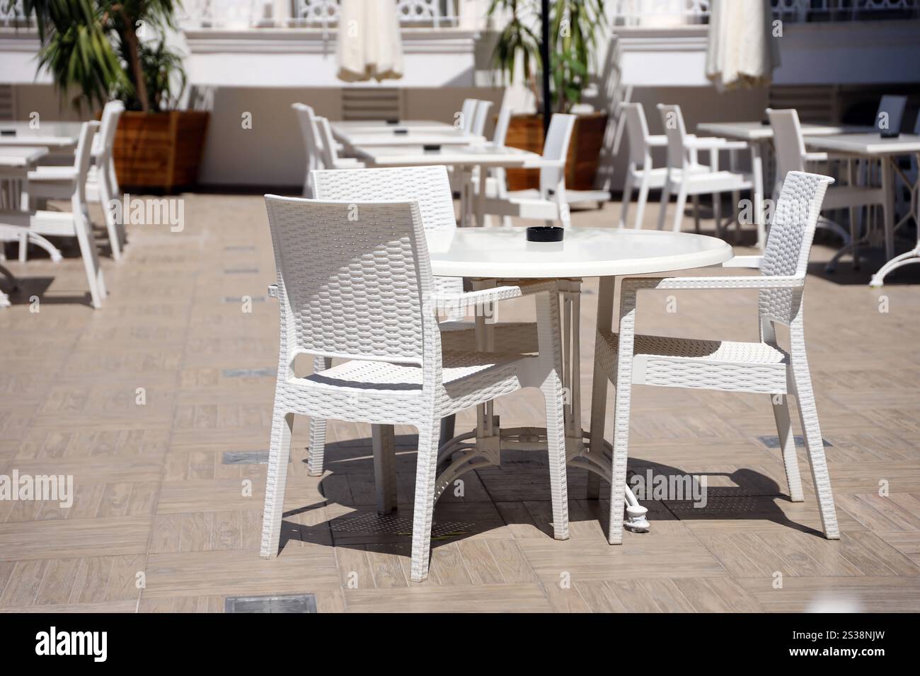 outdoor restaurant atmosphere, dining table in luxury restaurant at ...