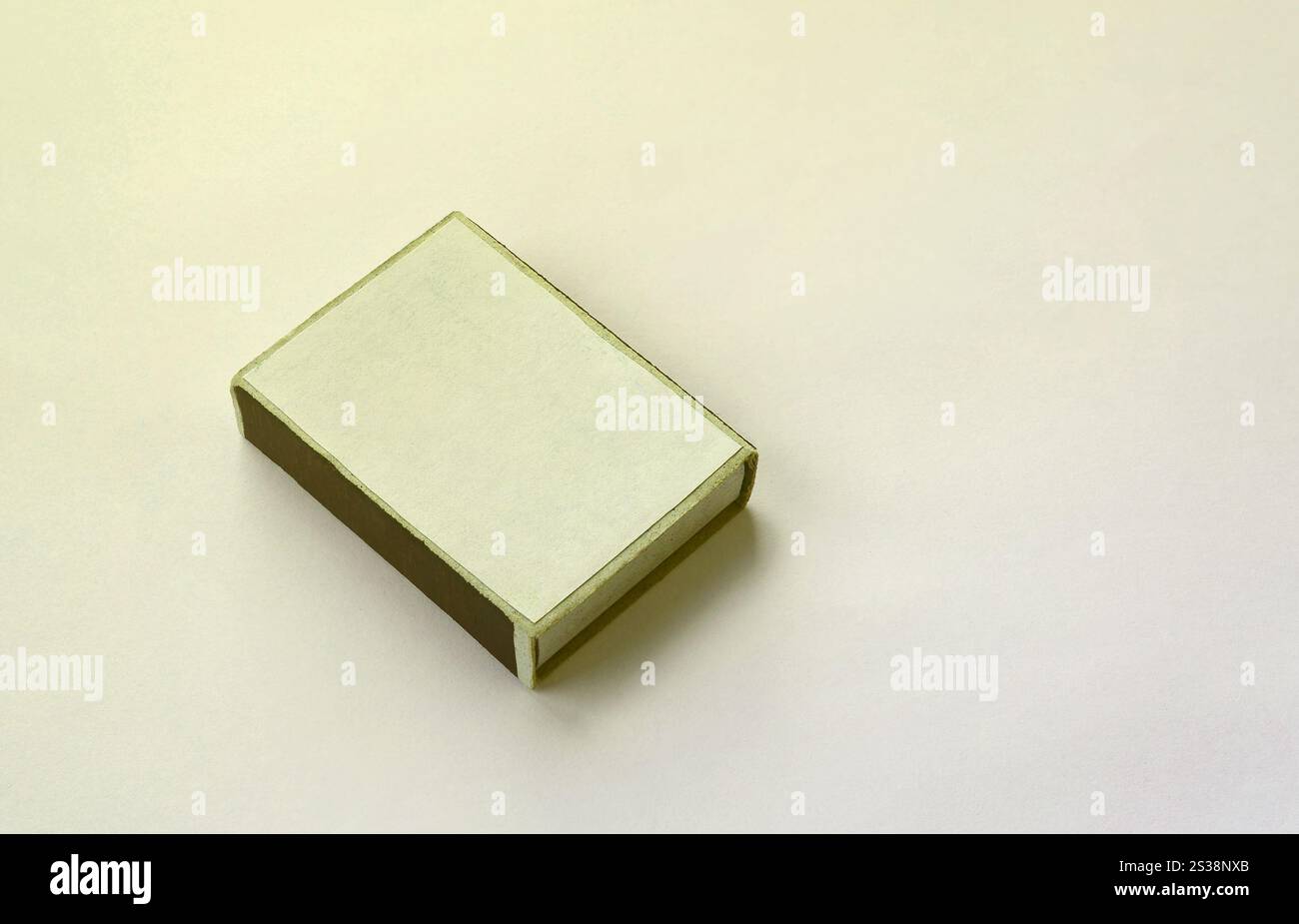Closed cardboard matchbox on a white background. Flat lay minimal. Top ...