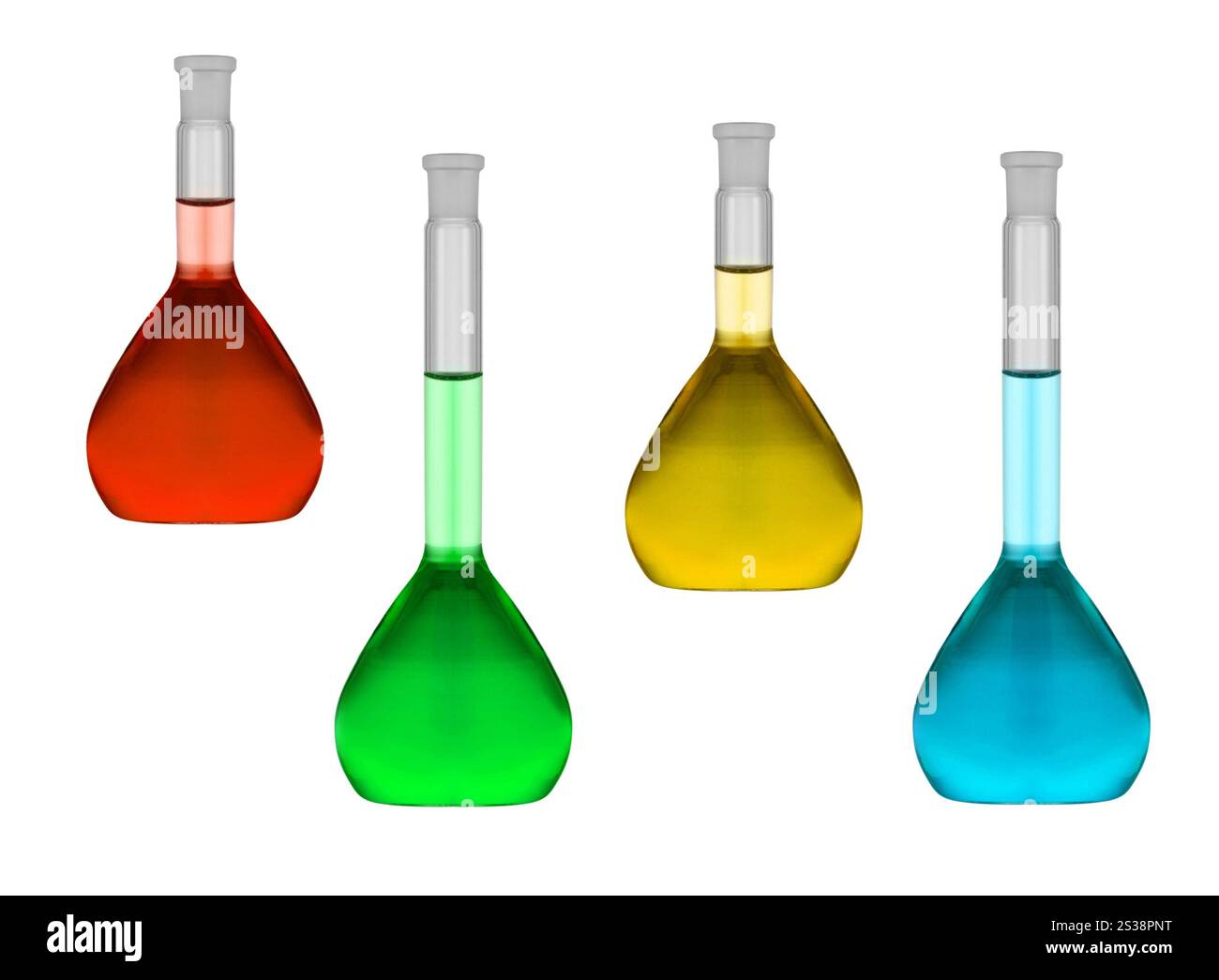 research laboratory glassware on white background. research laboratory ...