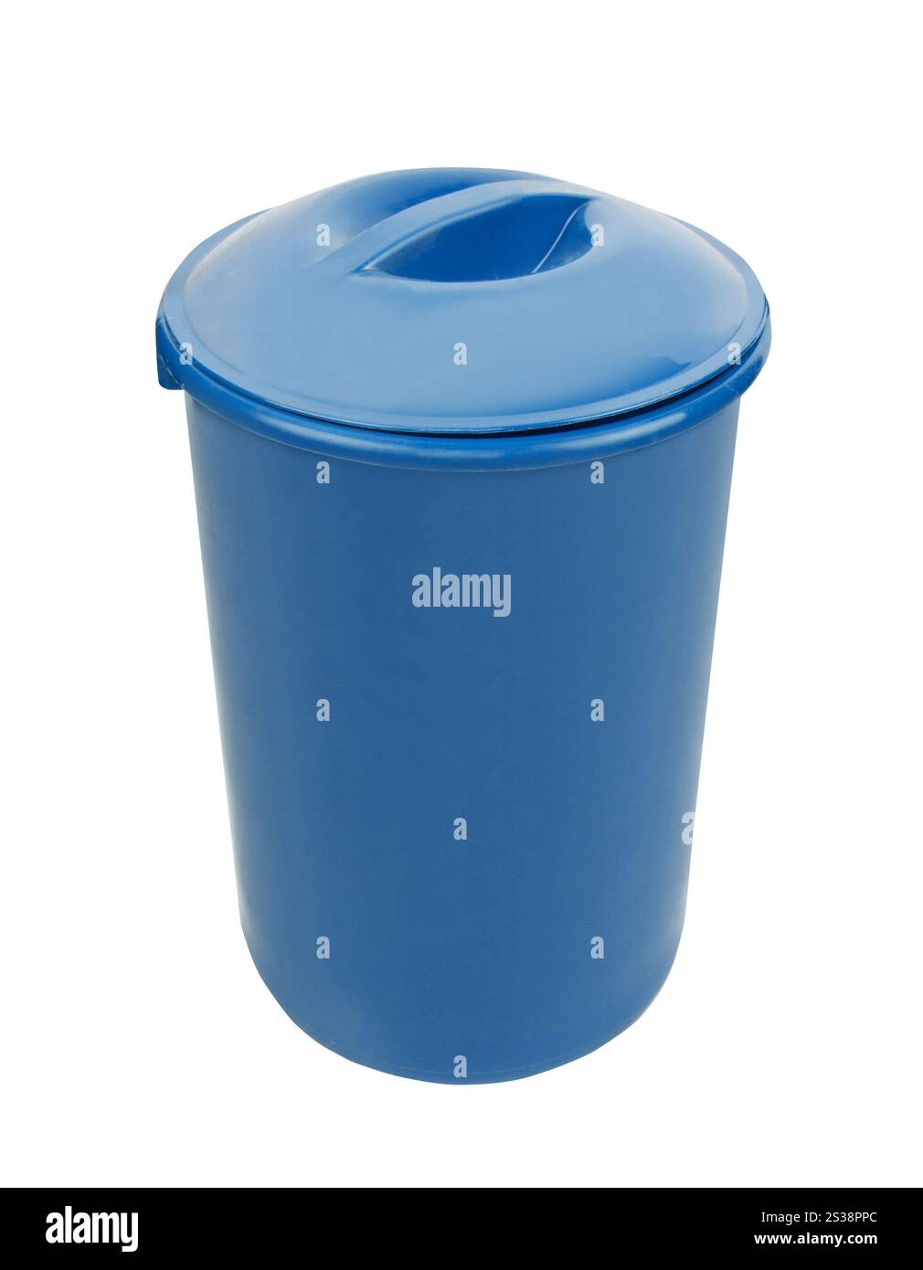 Blue trash can isolated on white background. Blue trash can isolated ...