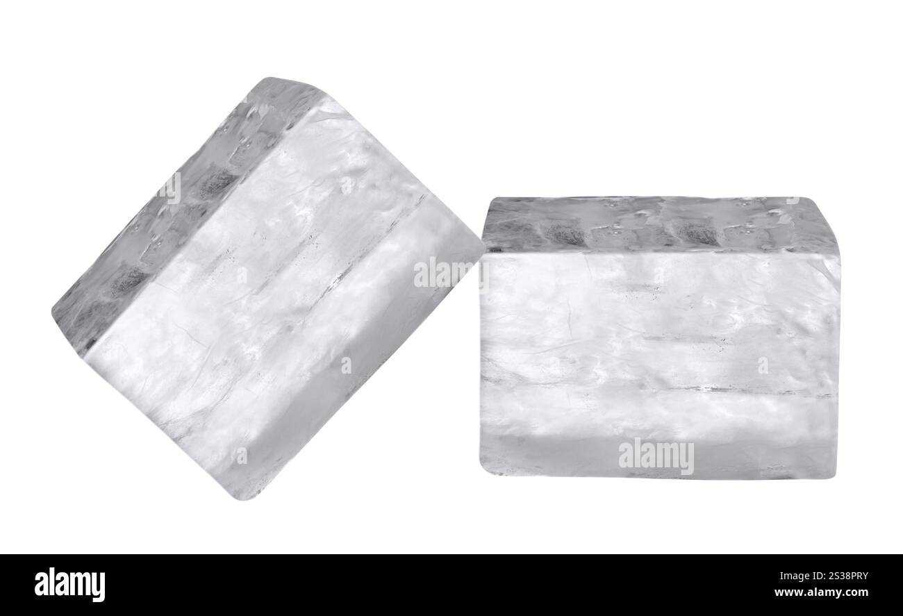 Big Ice cubes isolated on white background. Big Ice cubes Stock Photo ...