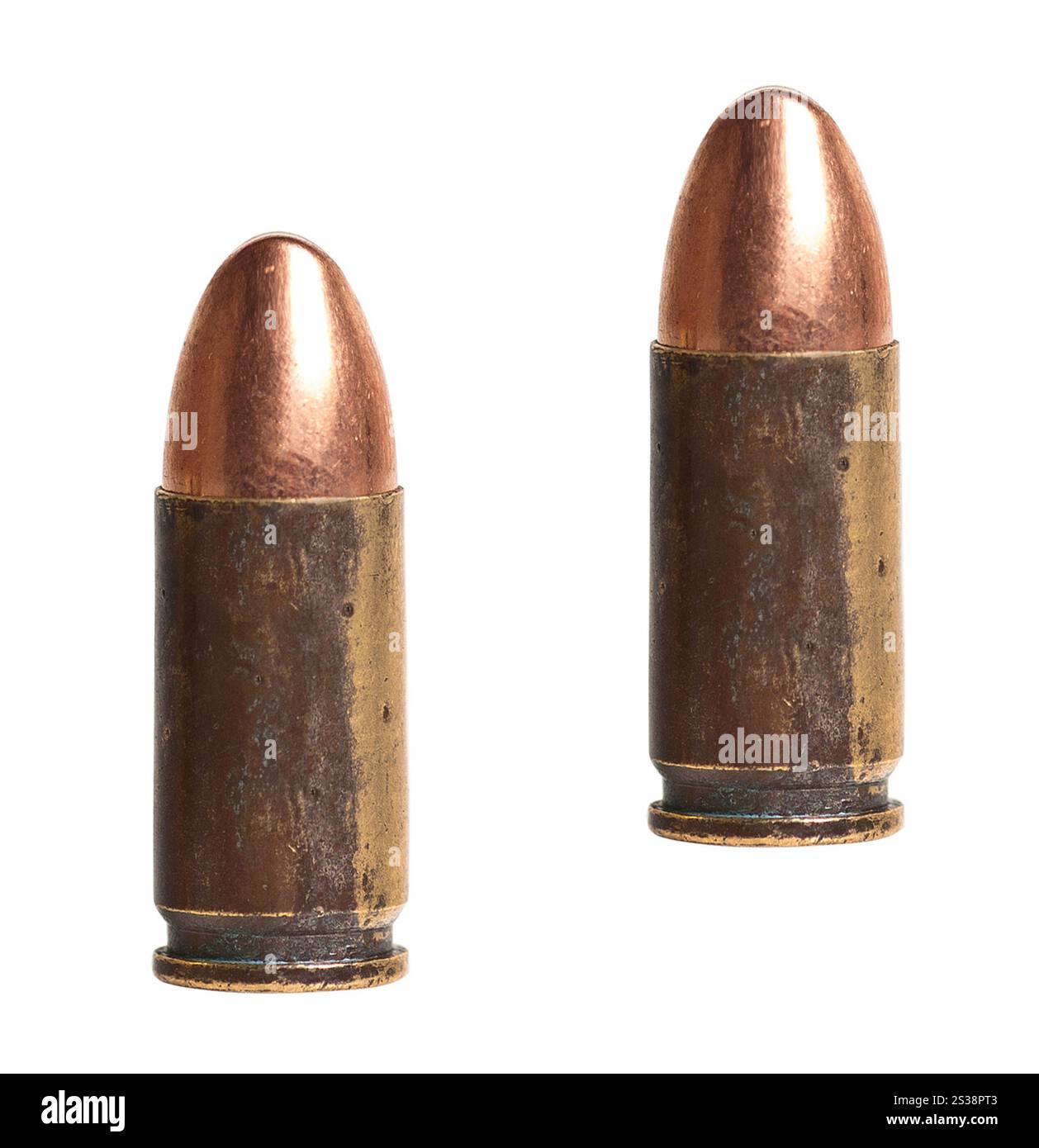 9mm bullets for a gun isolated on white background. bullets for a gun ...