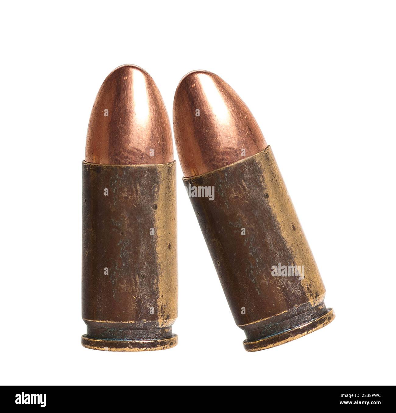 9mm bullets for a gun isolated on white background. bullet for a gun ...