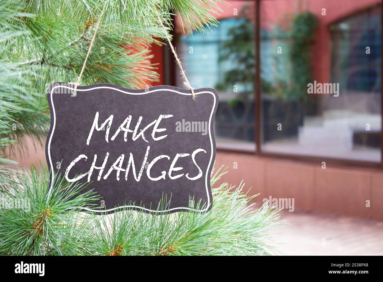 Make changes symbol. Chalk blackboard with words Make changes ...