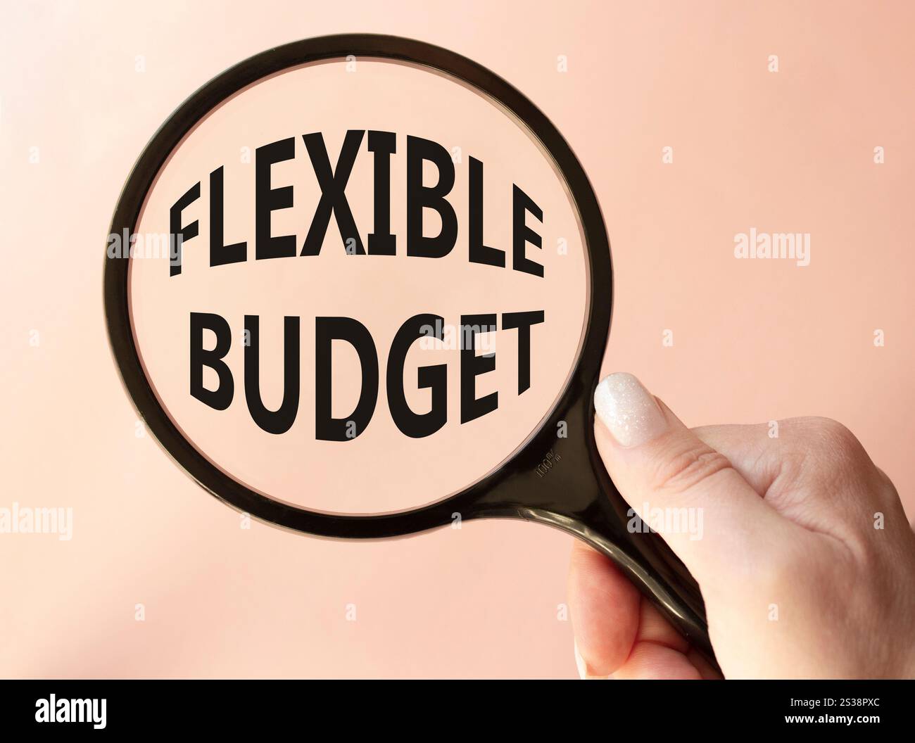 Flexible budget symbol. Concept words Flexible budget on magnifying ...