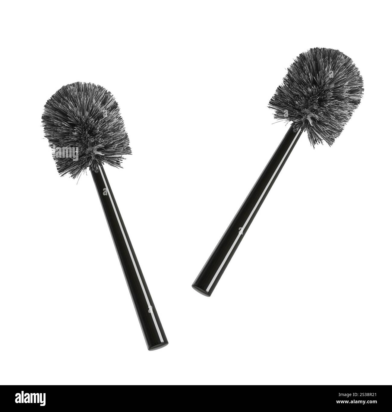 Gray toilet brushes isolated on white background. Gray toilet brushes ...