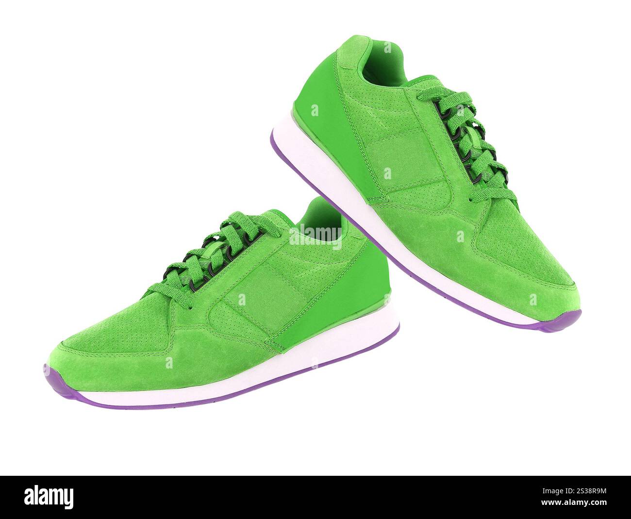 Green sport shoes isolated on white background. Green sport shoes Stock ...