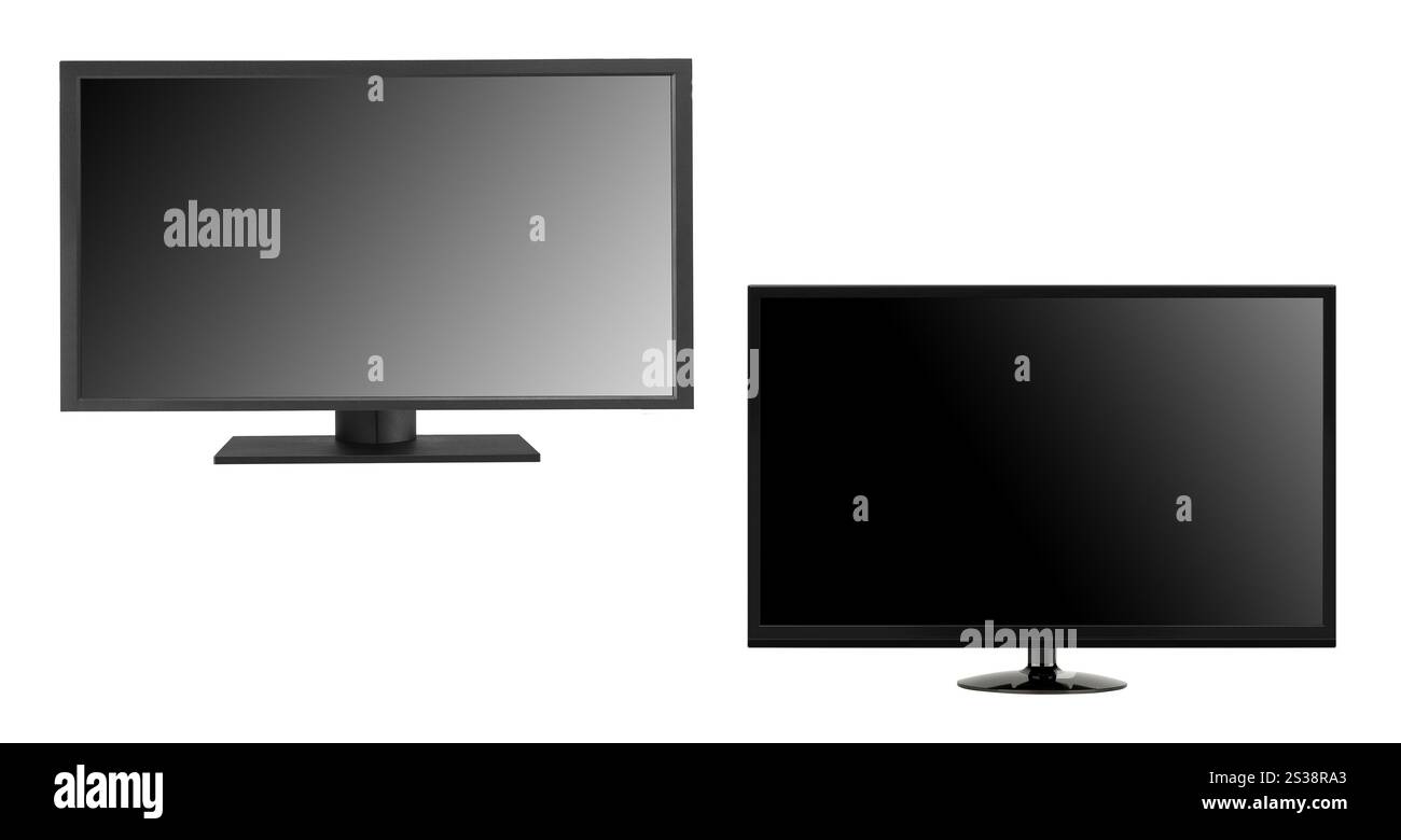 Blank computer monitors isolated on white background. Blank computer ...