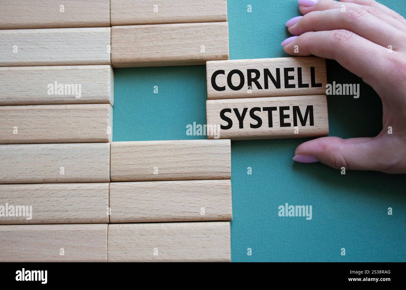 Cornell system symbol. Concept word Cornell system on wooden blocks ...