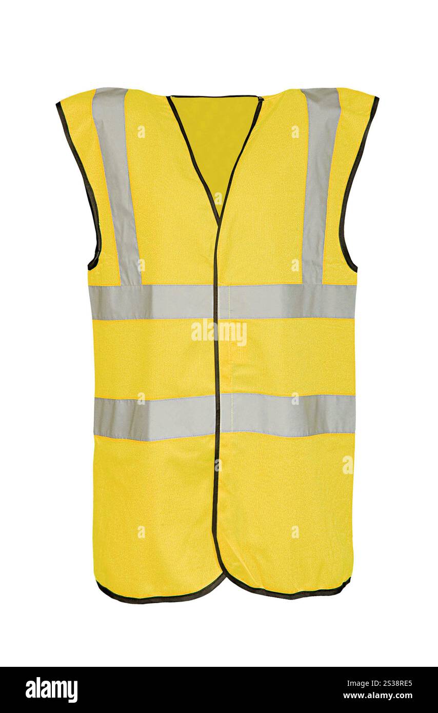 Safety yellow vest isolated on white background. Safety yellow vest ...