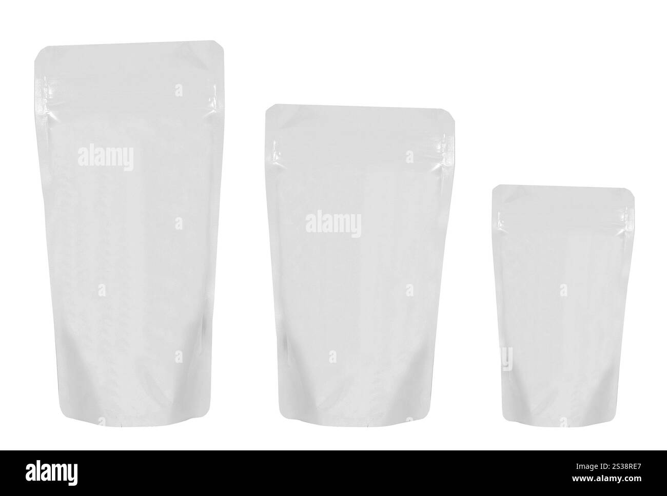 white plastic packs isolated on white background Stock Photo - Alamy