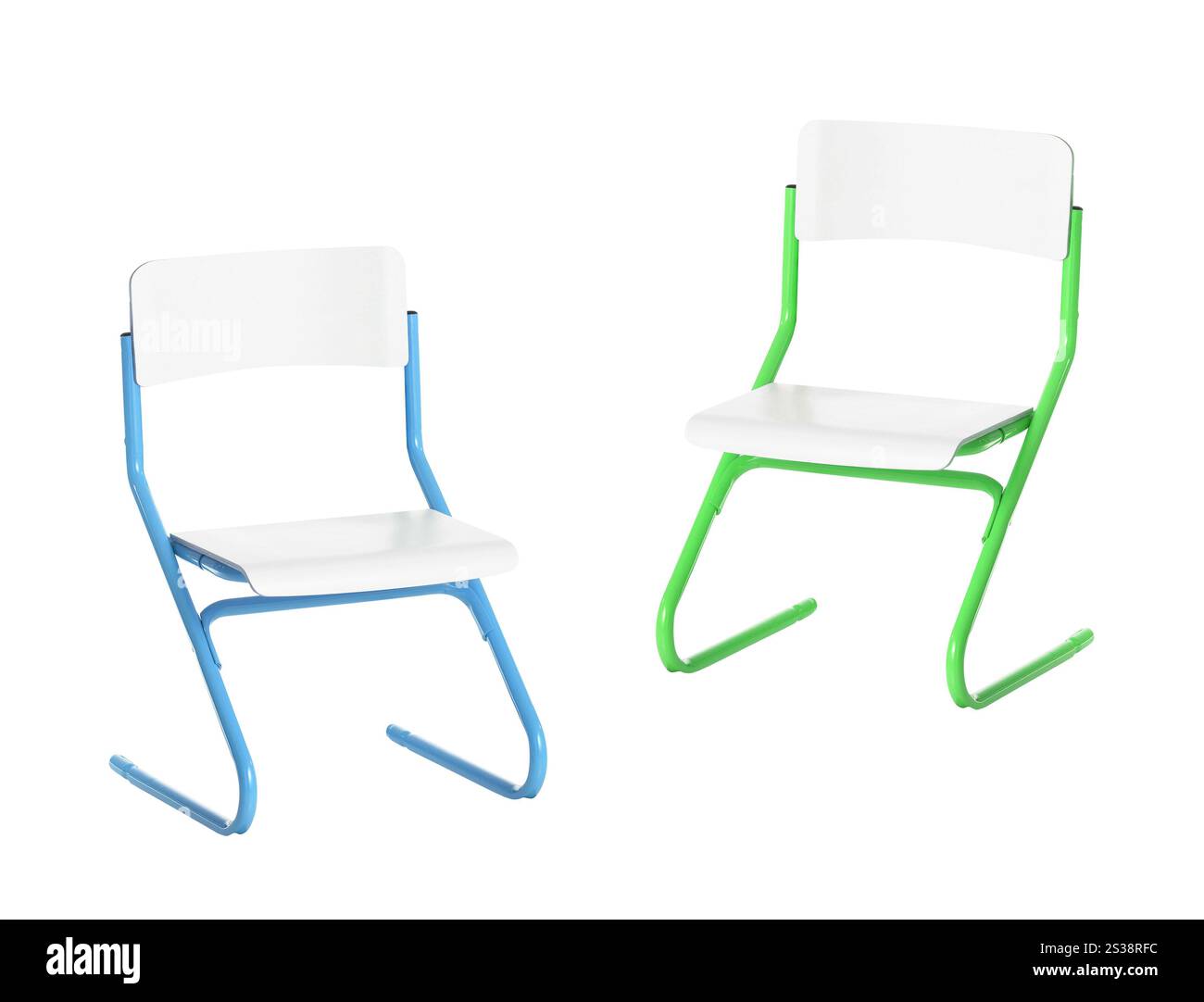 school chairs isolated on white background. school chairs Stock Photo ...