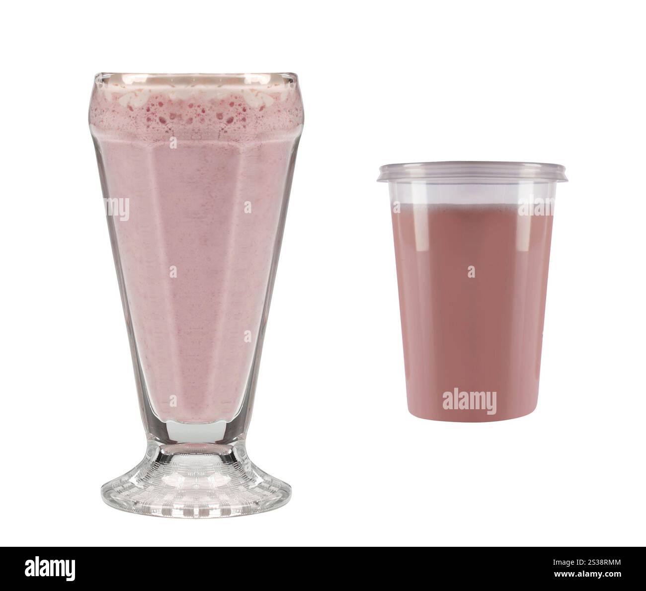 Pink milk shake isolated on white. Pink milk shake isolated Stock Photo ...